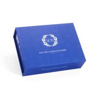 China Personalised Book Shaped Rigid Blue Cardboard Gift Box With Logo for sale