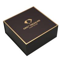 China Luxury Gold Foil Stamping Black Empty Presentation Card Packaging Gift Boxes With Magnetic Lid for sale