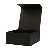 China Luxury Gold Foil Stamping Black Empty Presentation Card Packaging Gift Boxes With Magnetic Lid for sale