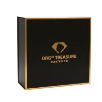 China Luxury Gold Foil Stamping Black Empty Presentation Card Packaging Gift Boxes With Magnetic Lid for sale