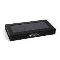 China Custom Luxury Black Magnetic Gift Box With Window for sale