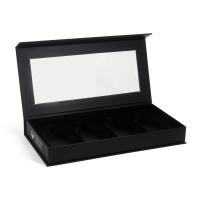 China Custom Luxury Black Magnetic Gift Box With Window for sale
