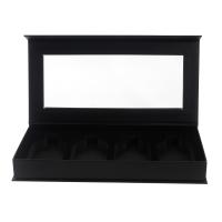 China Custom Luxury Black Magnetic Gift Box With Window for sale