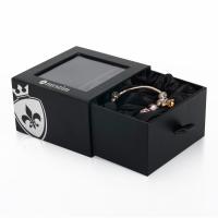 China Custom Design Luxury Black Drawer Satin Lined Gift Paper Box For Bracelet for sale