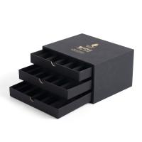 China Personalised Luxury Rigid Board Three Tier Gift Box With Gold Foil Logo for sale