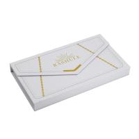 China Custom Logo Luxury White Cardboard Handbag Wallet Gift Box With Gold Foil Print for sale