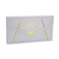 China Custom Logo Luxury White Cardboard Handbag Wallet Gift Box With Gold Foil Print for sale