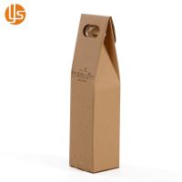 China Custom Logo Gable Top Brown Corrugated Wine Packaging Gift Box With Window for sale