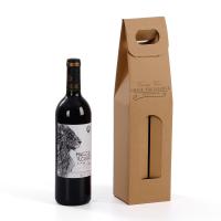 China Custom Logo Gable Top Brown Corrugated Wine Packaging Gift Box With Window for sale