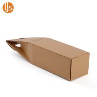 China Custom Logo Gable Top Brown Corrugated Wine Packaging Gift Box With Window for sale