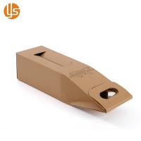China Custom Logo Gable Top Brown Corrugated Wine Packaging Gift Box With Window for sale