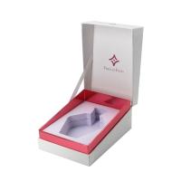 China Custom Logo Premium Textured Paper Perfume Bottle Packaging Box With EVA Foam for sale