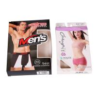 China Custom Logo Printed Men Underwear Packing Pants Paper Packaging Box With Hanger for sale