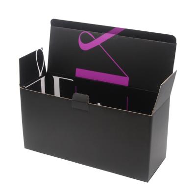 China Custom Empty Black Paper Shoe Packaging Boxes With Logo Packaging for sale