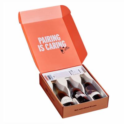 China Custom Design Corrugated Wine Bottle Packaging Shipping Mailer Boxes for sale
