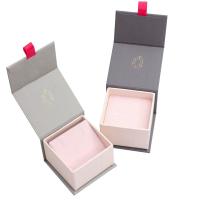 China Customized Mini Paper Jewellery Box Packaging With Gold Foil Logo for sale