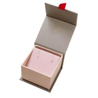 China Customized Mini Paper Jewellery Box Packaging With Gold Foil Logo for sale