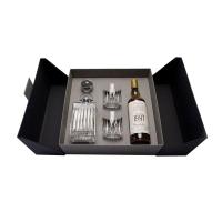 China Custom Luxury Gin Wine Bottle And Glasses Gift Box Packaging for sale