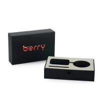 China Luxury Paper Gift Packing Box black color With Eva Insert And Velvet for sale