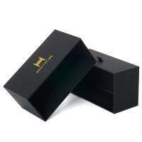 China Customized Black Paper Gift Box With Drawer Hard Rigid Cardboard Material for sale
