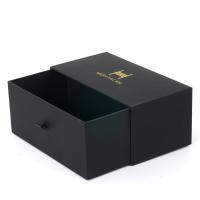 China Customized Black Paper Gift Box With Drawer Hard Rigid Cardboard Material for sale