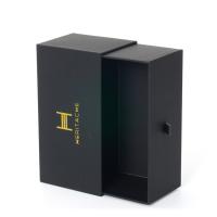 China Customized Black Paper Gift Box With Drawer Hard Rigid Cardboard Material for sale