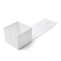 China White Square Foldable Paper Gift Box With Magnetic Catch And Ribbon Decor for sale