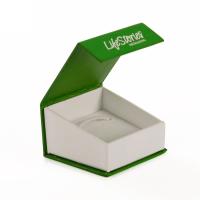 China Green Magnetic Flip Top Gift Box , Necklace / Earring Jewelry Cardboard Box for sale