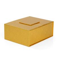 China Gold Magnetic Closure Gift Box , Rectangle Flip Top Gift Boxes With Magnetic Catch for sale