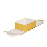 China Gold Magnetic Closure Gift Box , Rectangle Flip Top Gift Boxes With Magnetic Catch for sale