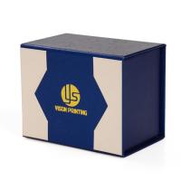 China Blue Flat Pack Magnetic Gift Box Custom Printed With Speciality Paper Material for sale