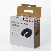 China Corrugated Cardboard Boxes With Plastic Handle For U Shaped Neck Pillow Packing Box for sale