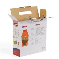 China Baby Sling Packaging Cardboard Corrugated Box With Plastic Handle Full Color Printing for sale