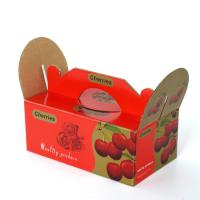 China Full Color Corrugated Carton Box / Cherry Fruit Packaging Boxes With Handle for sale