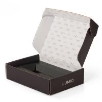 China Custom Size Corrugated Mailer Boxes , Black Color Apparel Gift Boxes for sale