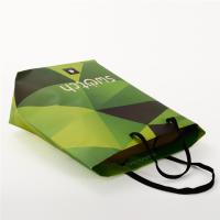 China Green Luxury Custom Printed Packaging Bags , Paper Bags With Company Logo for sale