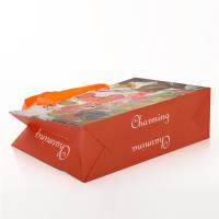 China Reusable Paper Carrier Bags Custom Logo Printed With Ribbon Handle for sale