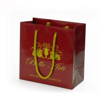 China Red Color Handmade Branded Paper Bags With Your Own Logo Printing for sale