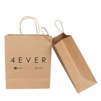 China Eco Friendly Kraft Paper Shopping Bag ,  Brown Paper Bags With Handles Custom Logo for sale