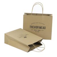 China Custom Printed Kraft Paper Packaging Bags / Brown Paper Gift Bags Cmyk Printing for sale
