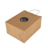 China Recycled Kraft Paper Shopping Bags With Handles , Brown Paper Grocery Bags for sale