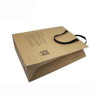 China Large Brown Kraft Paper Shopping Bags Fashionable with Custom Printed Logo for sale