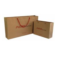 China Natural Brown Kraft Paper Shopping Bags With Handles Custom Logo Printed for sale