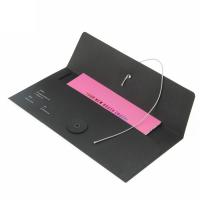 China Black Color Custom Paper Card Envelopes Printing With String Closure for sale