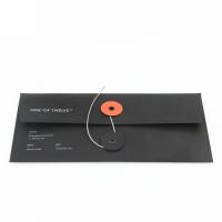 China Black Color Custom Paper Card Envelopes Printing With String Closure for sale