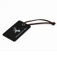 China Black Printed Custom Paper Card cardboard Garment Hang Tags With String for sale