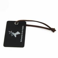 China Black Printed Custom Paper Card cardboard Garment Hang Tags With String for sale