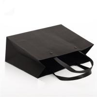 China Black Color Paper Foldable Shopping Bags , Paper Bags Printed With Logo for sale