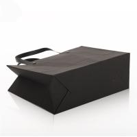 China Black Color Paper Foldable Shopping Bags , Paper Bags Printed With Logo for sale