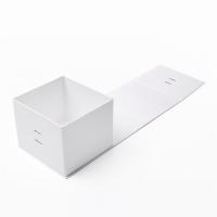 China Custom White Magnetic Folding Rigid Boxes With Ribbon For Gift Packaging for sale